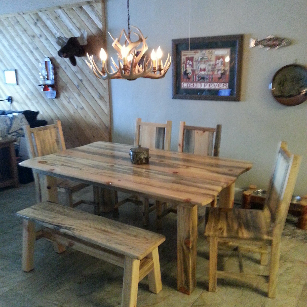 Pine wood dining set store